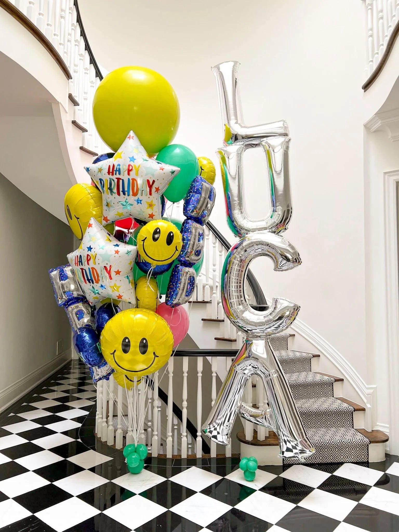 Mega Bunch Happy Face Balloon – My Blush Peony